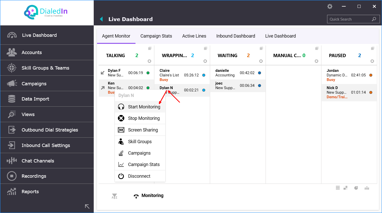 User Guide - Management Console - Monitoring & Analytics - Live Dashboard